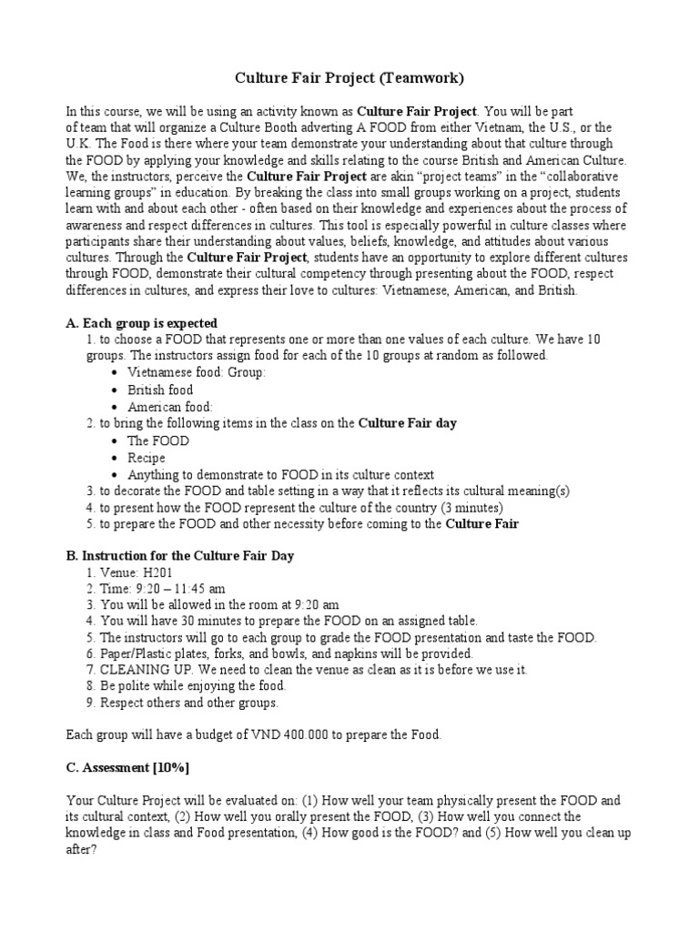 Culture Fair Project | PDF | Knowledge | Learning