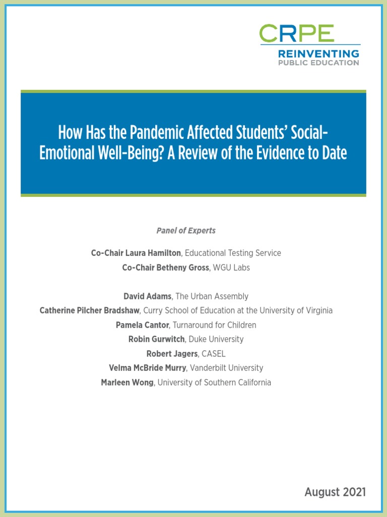 Pandemic's Impact on Student Well-Being | PDF | Mental Health | Teachers