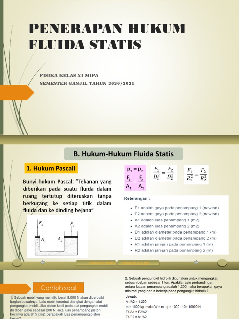 Penerapan Hukum Fluida Statis-Dikonversi | PDF