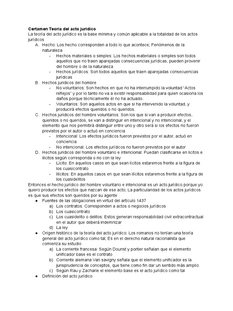 Teoría del Acto Jurídico Explicada | PDF | Intención (Derecho Penal ...