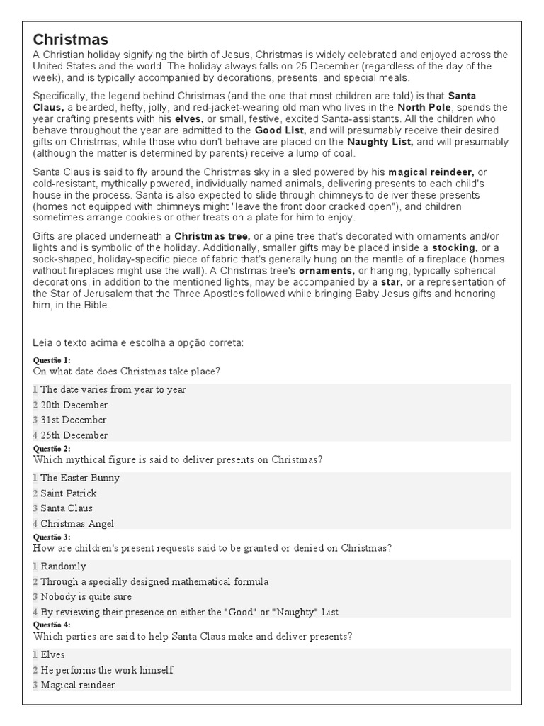 Christmas - B1 | PDF | Santa Claus | Christmas