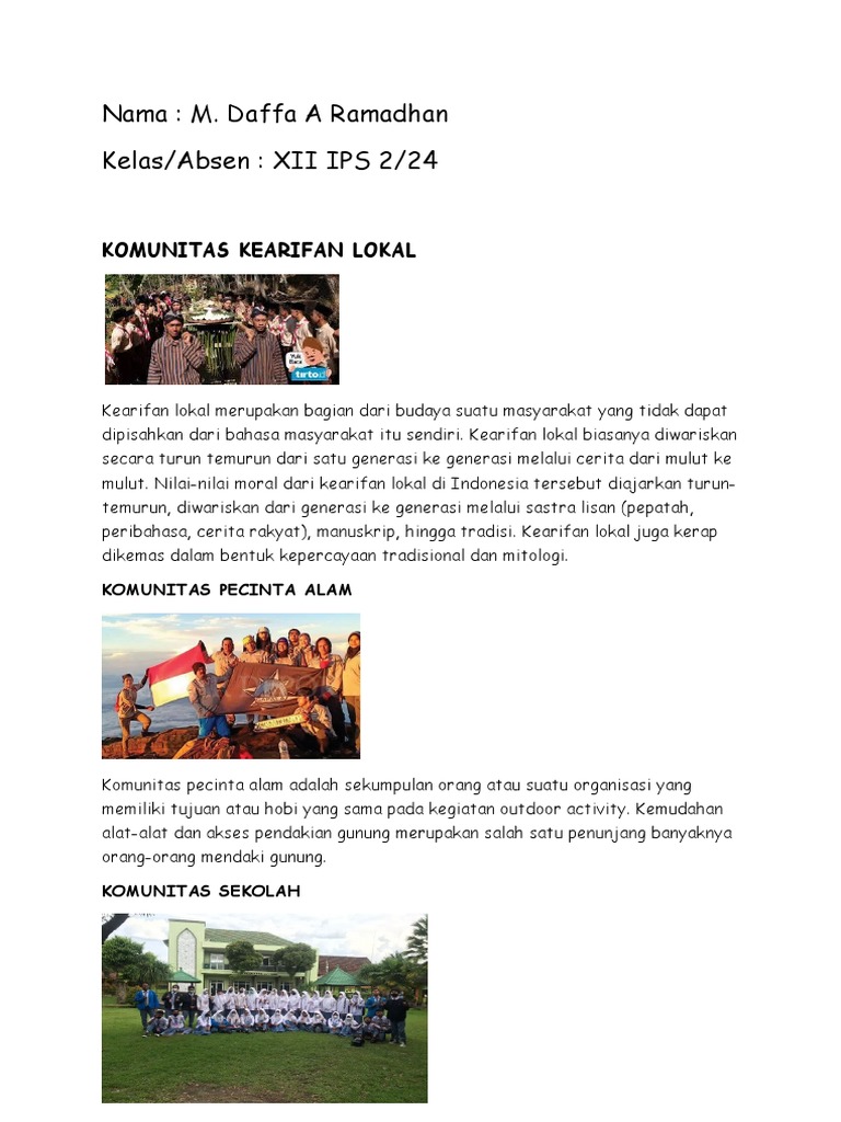 Bentuk Komunitas | PDF