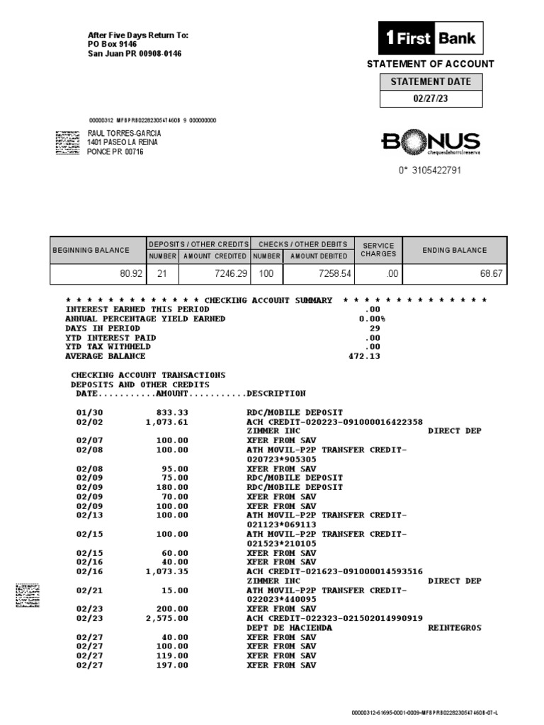 Account Statements | PDF | Overdraft | Transaction Account