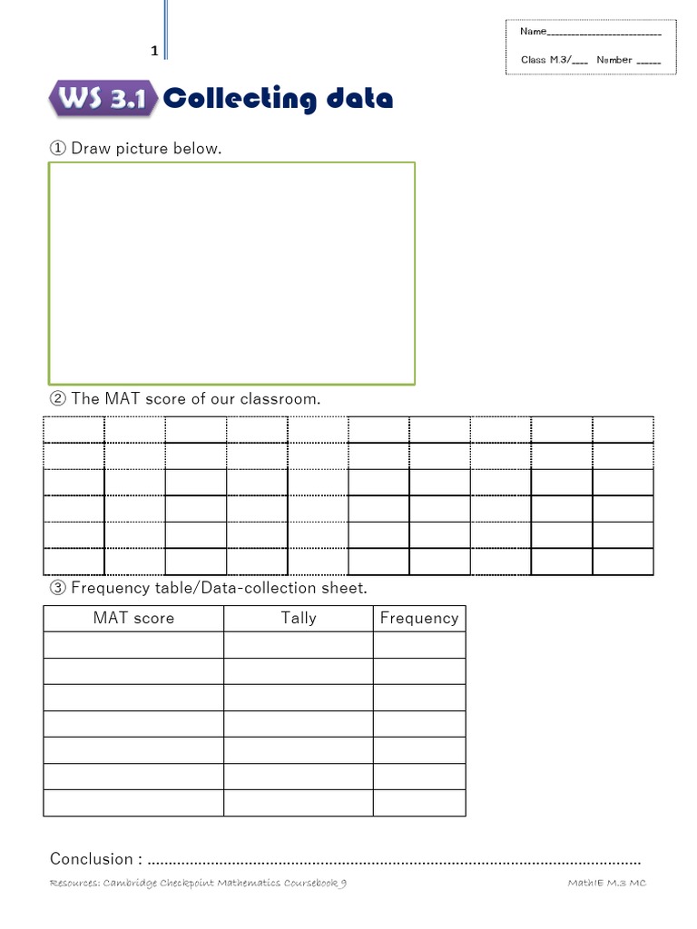 Worksheet Unit 3 Planning, Collecting Data, Processing, Presenting Data ...