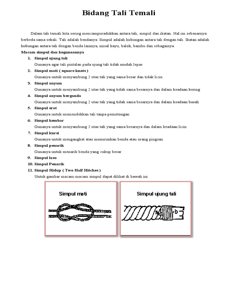 Panduan Simpul dan Ikatan Tali | PDF