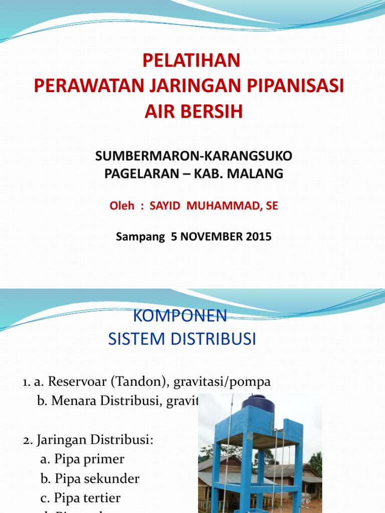 Sistem Distribusi Air Bersih dan Pemeliharaannya | PDF