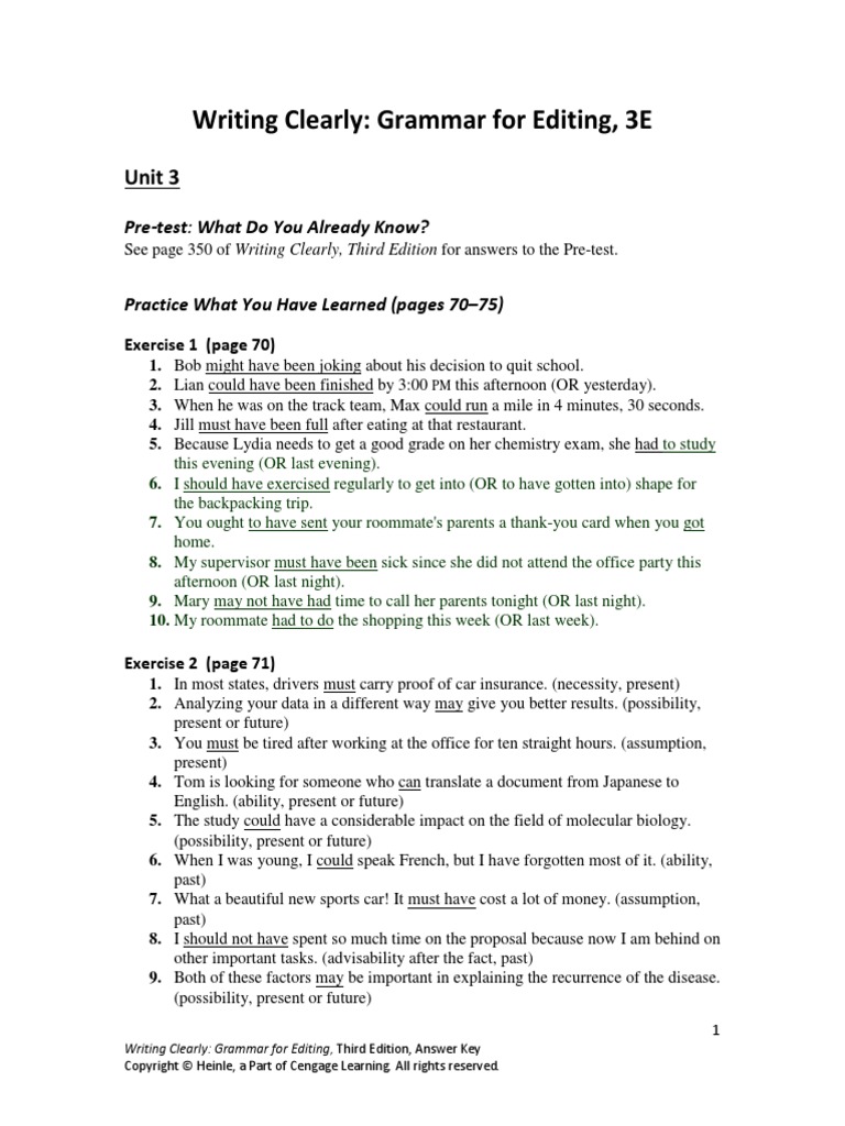 Unit3 Key Pdf Language Arts Discipline