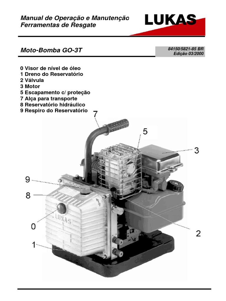 Manual Motobomba Lukas GO 3T | PDF | Eletricista | Bomba