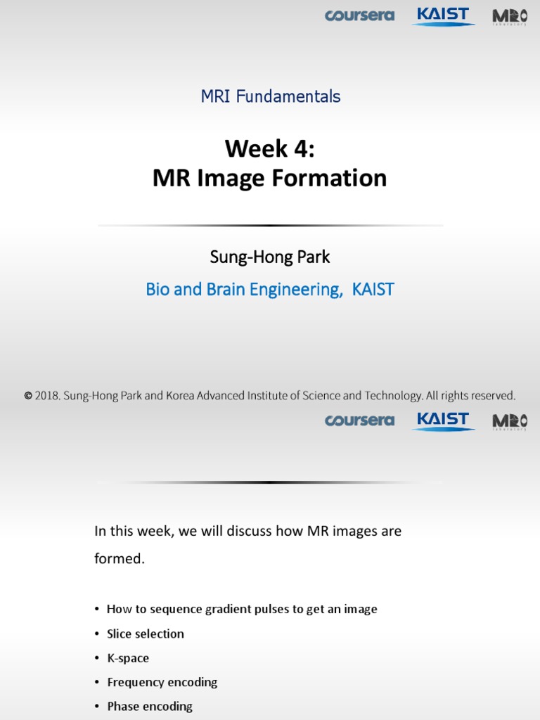 MRI Week4 - MR - Image - Formation | PDF | Relaxation (Nmr ...