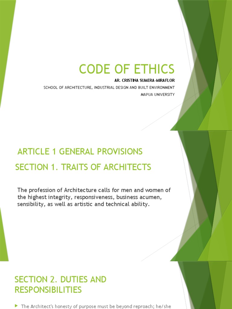 Code of Ethics | PDF | Architect | Design