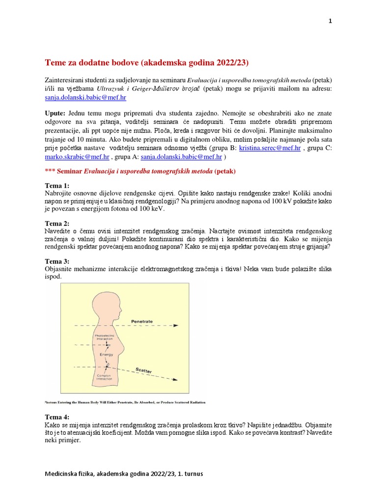 Teme Za Dodatne Bodove (Akademska Godina 2022/23) : Sanja - Dolanski.babic@mef - HR | PDF