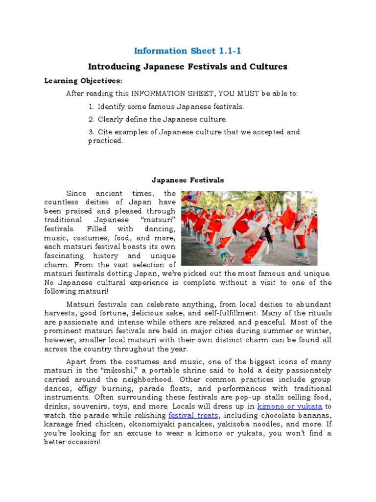 Japanese Festivals and Cultural Insights | PDF | Japan