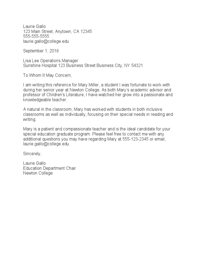 Reference for Special Ed Candidate | PDF