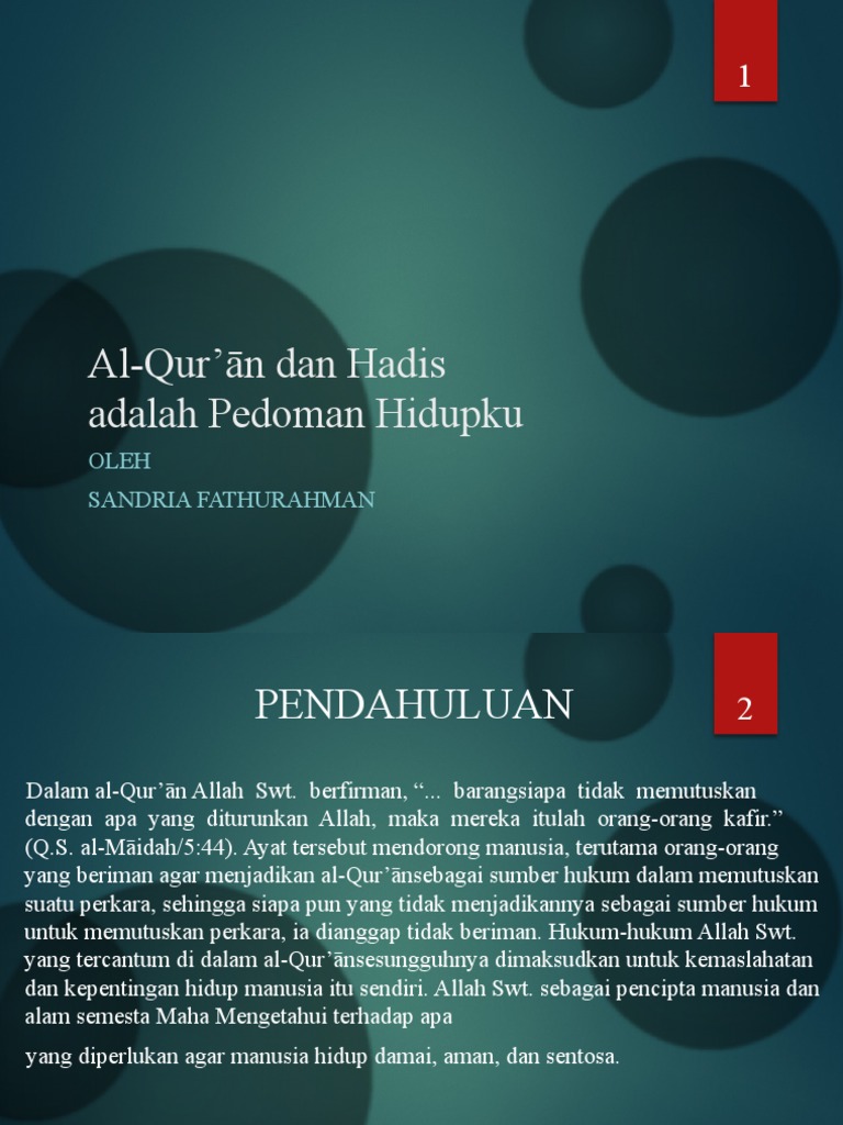 Al-Qur'an dan Hadis: Pedoman Hidup | PDF
