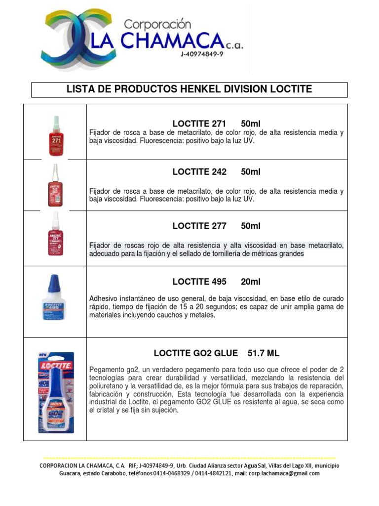 Catalogo Loctite 2021 | PDF | Tornillo | Adhesivo