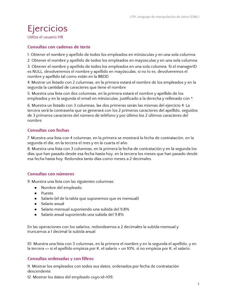 UT4 3 EjerciciosSelect | PDF