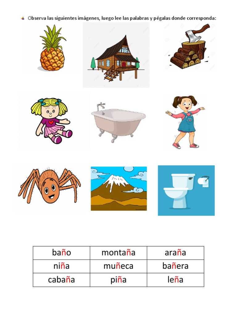 Rellena las Imágenes con Palabras | PDF