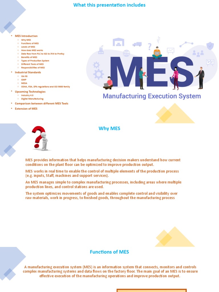 An Overview of Manufacturing Execution Systems (MES): Functions, Levels ...