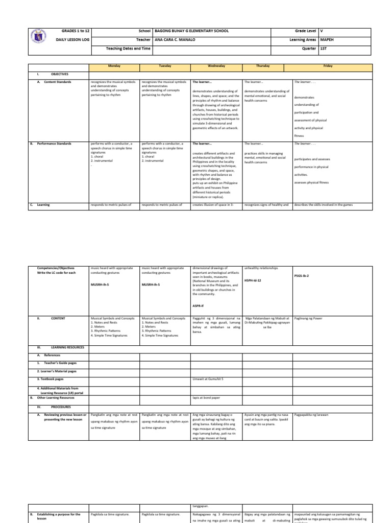 Mapeh W7 | PDF | Learning | Cognitive Science