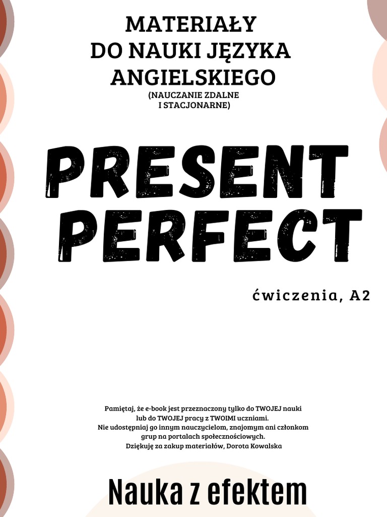 Present Perfect Nauka Z Efektem PDF Iuhwka | PDF
