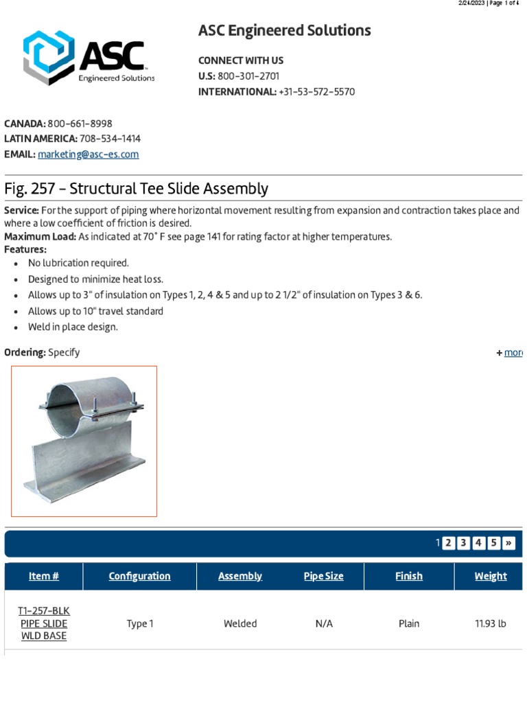 Fig. 257 Structural Tee Slide Assembly | PDF | Pipe (Fluid Conveyance ...