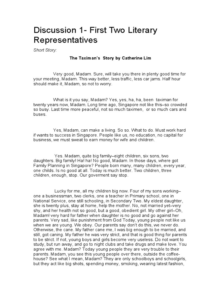 Discussion1 First Two Literary Analysis (Lit2) | PDF