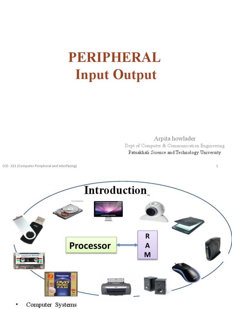 L-1,2 Peripheral Input Output by Arpita Mam | PDF