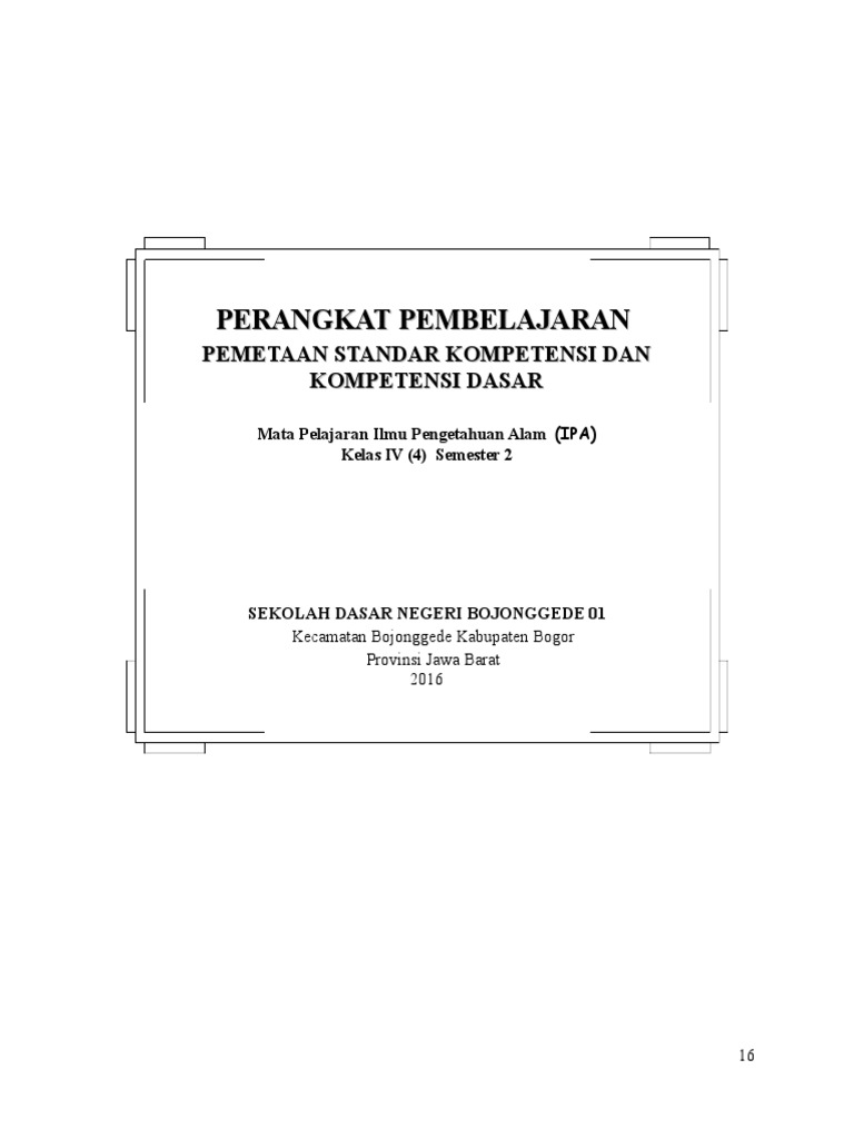 Pemetaan SK & KD Ipa | PDF