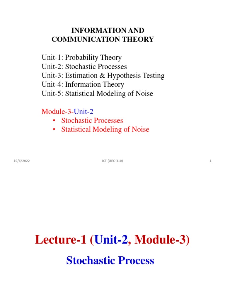 Lecture-1 Module-5 Random Process | Download Free PDF | Stochastic Process | Statistics