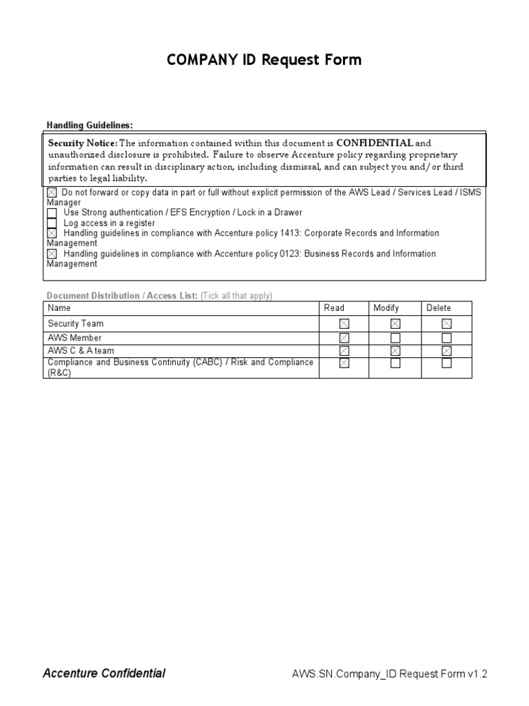 Company ID Request Form v1.2 | PDF