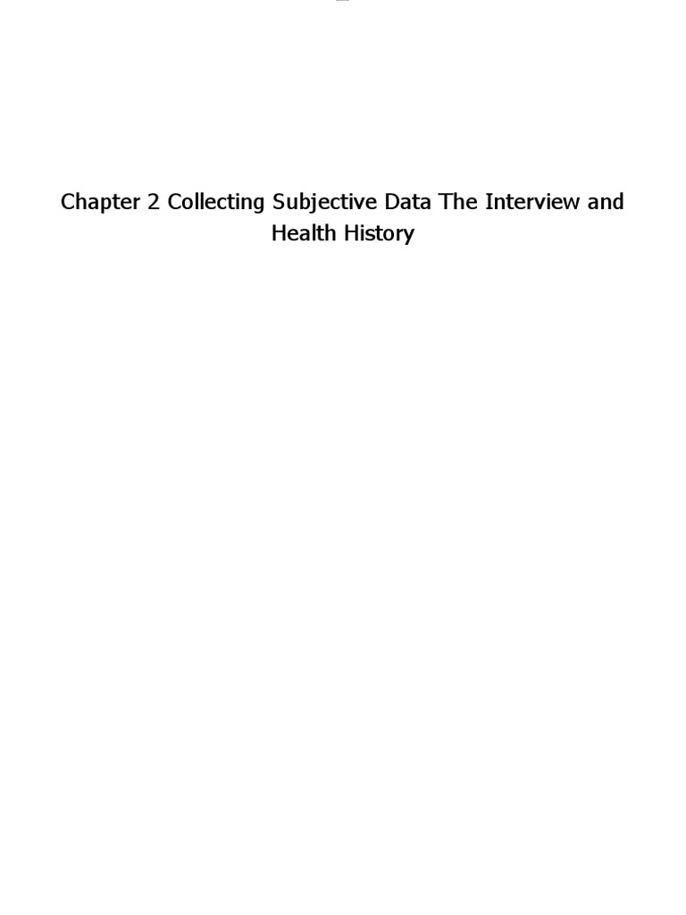 Collecting Subjective Data | PDF | Edema | Nonverbal Communication