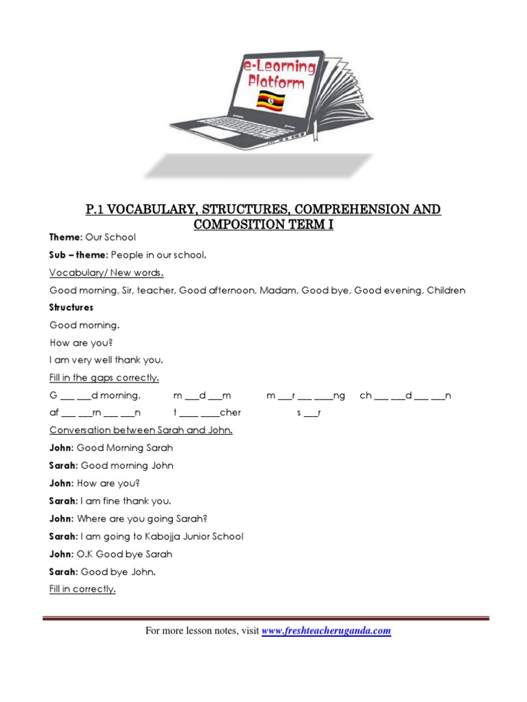 P.1 English Term I | PDF | Career & Growth | Language Arts & Discipline