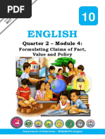 English: Quarter 2 - Module 2: Key Structural Elements and Language ...