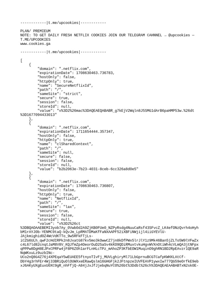 Netflix+cookies+14+ +@upcookies+-+www Cookies Ga | PDF | Http Cookie | Sql