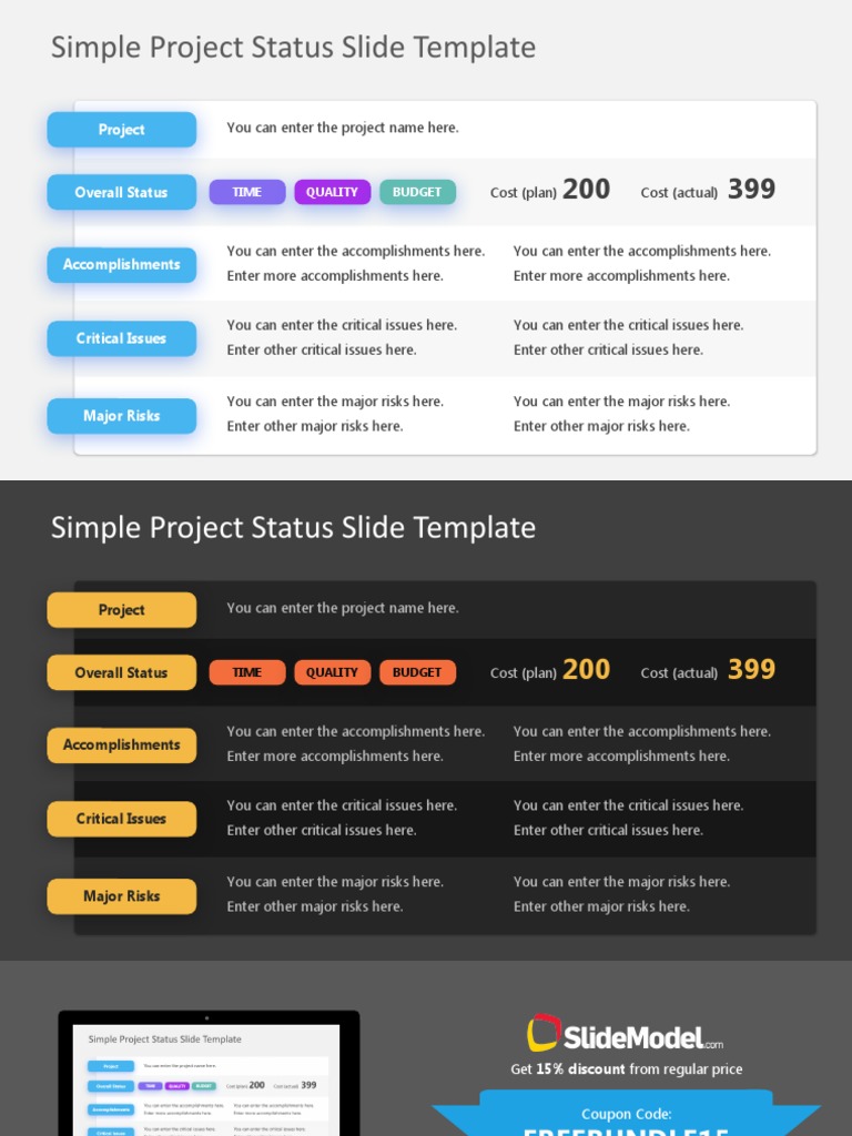 FF0427 01 Project Status Update Slide Template 16x9 1 | PDF