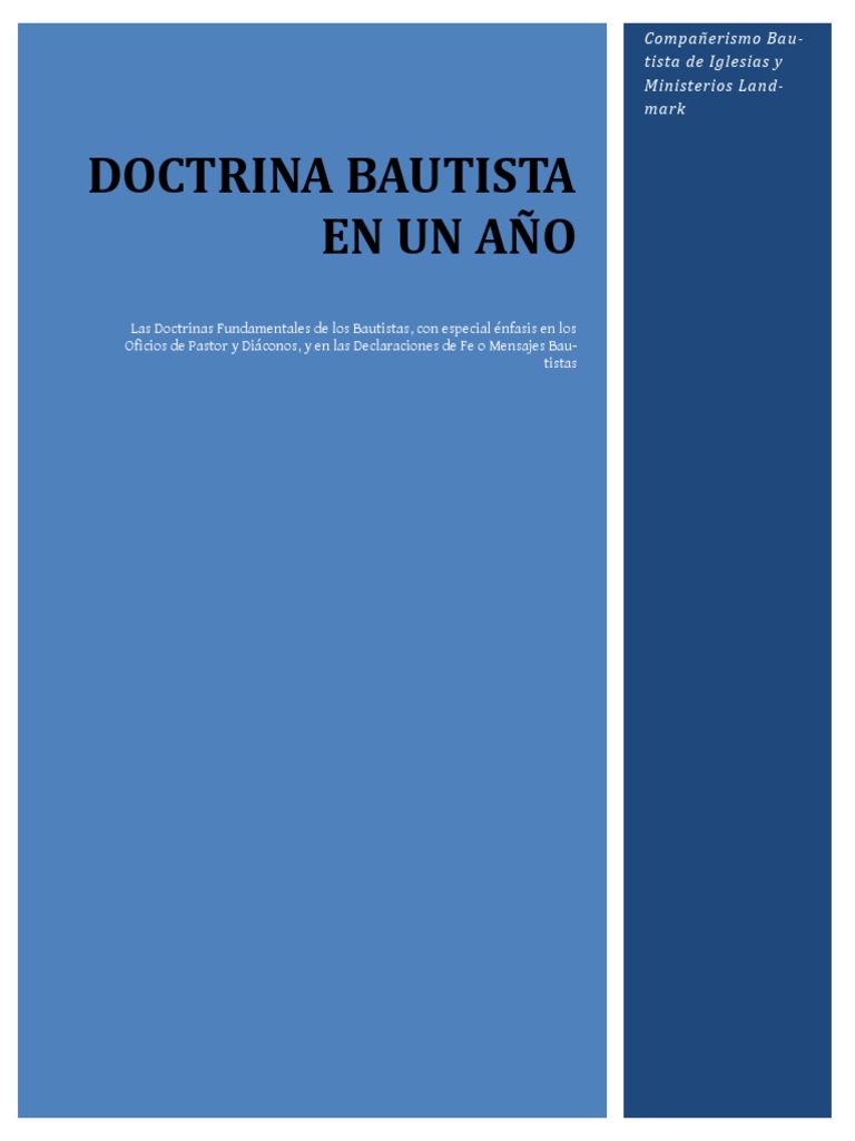 Doctrina Bautista en Un Año | PDF | Iglesia cristiana | Bautismo