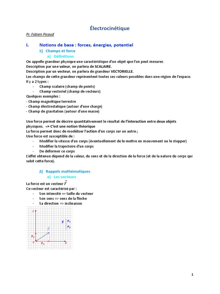 Notions de base en électrocinétique | PDF | Tension électrique | Obliger