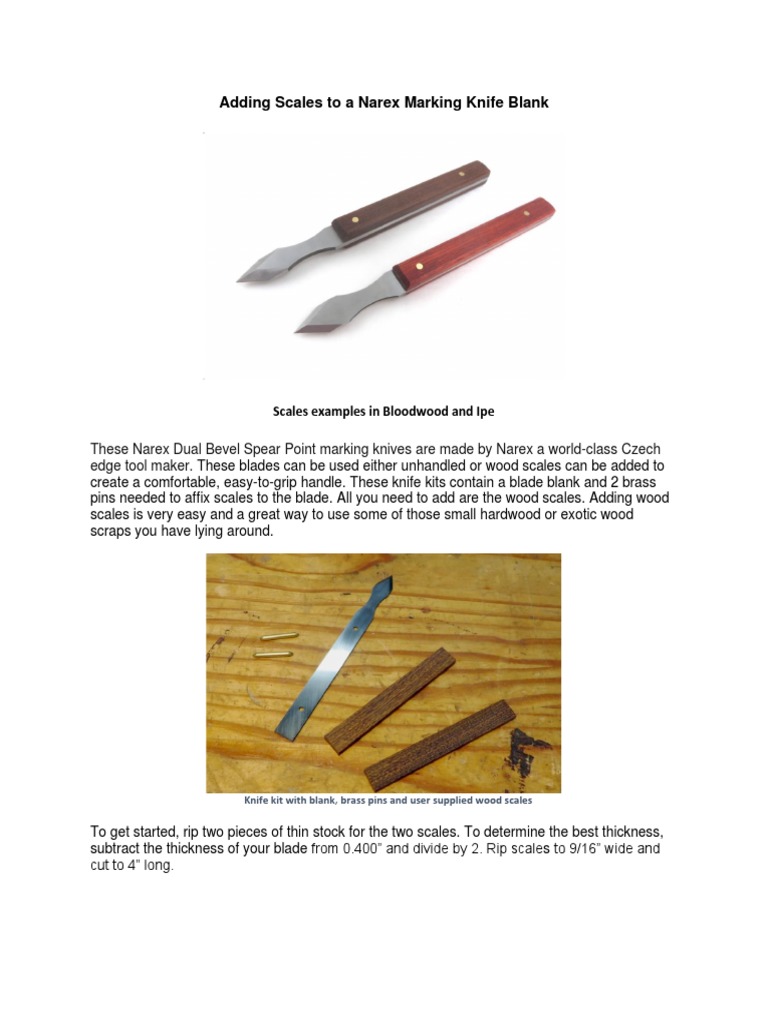 Adding Scales To Narex Marking Knife Blank 2 | PDF | Knife | Blade