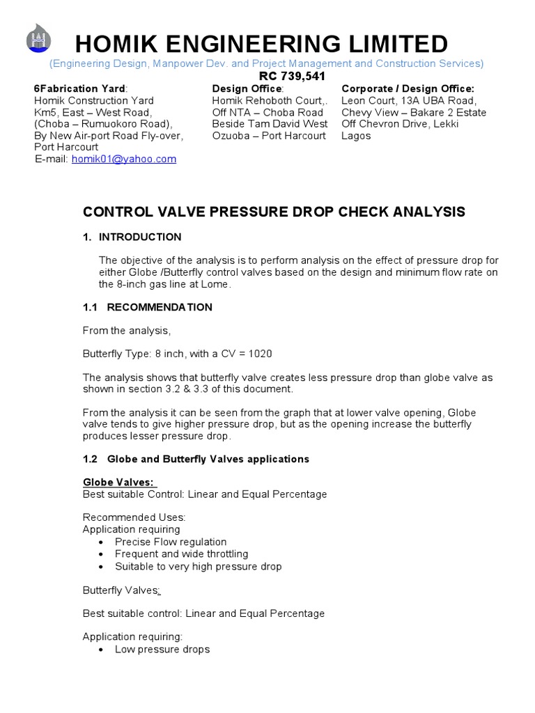 Control Valve Pressure Drop Analysis | PDF | Valve | Pressure