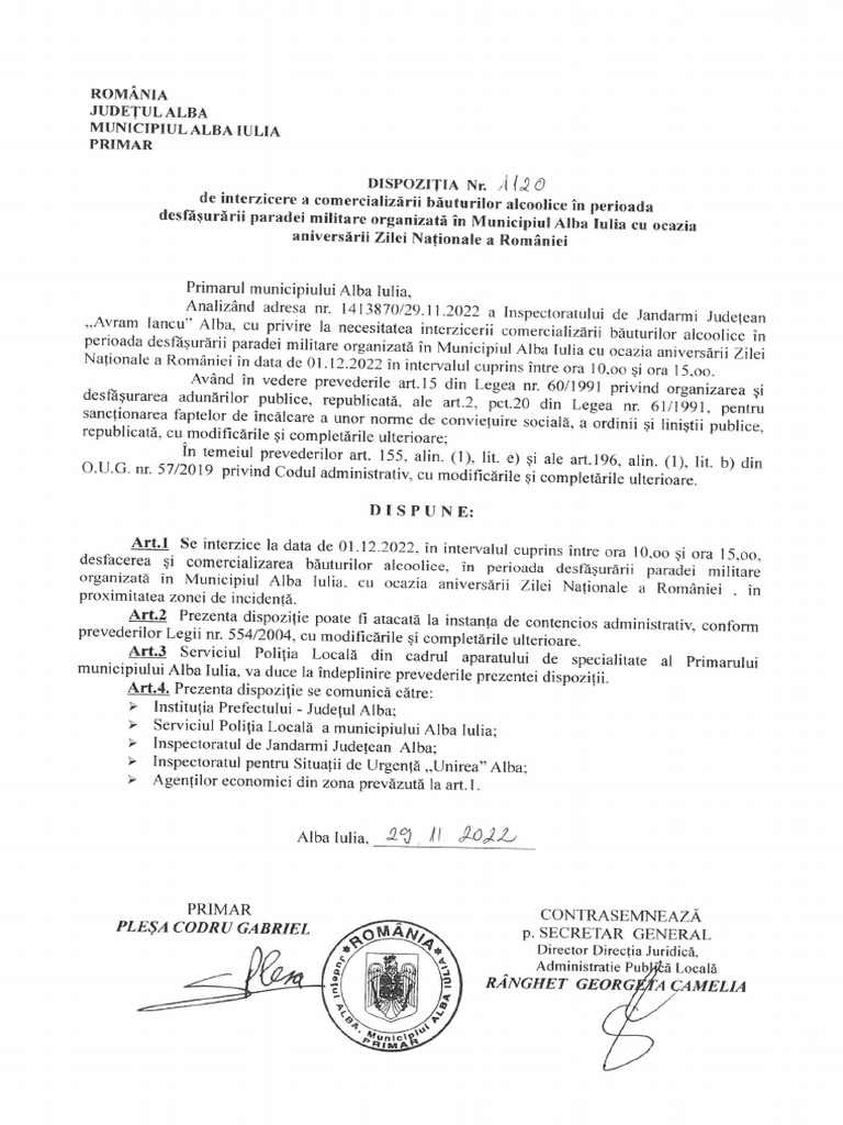 Dispozitie Primar 1120 29112022 | PDF