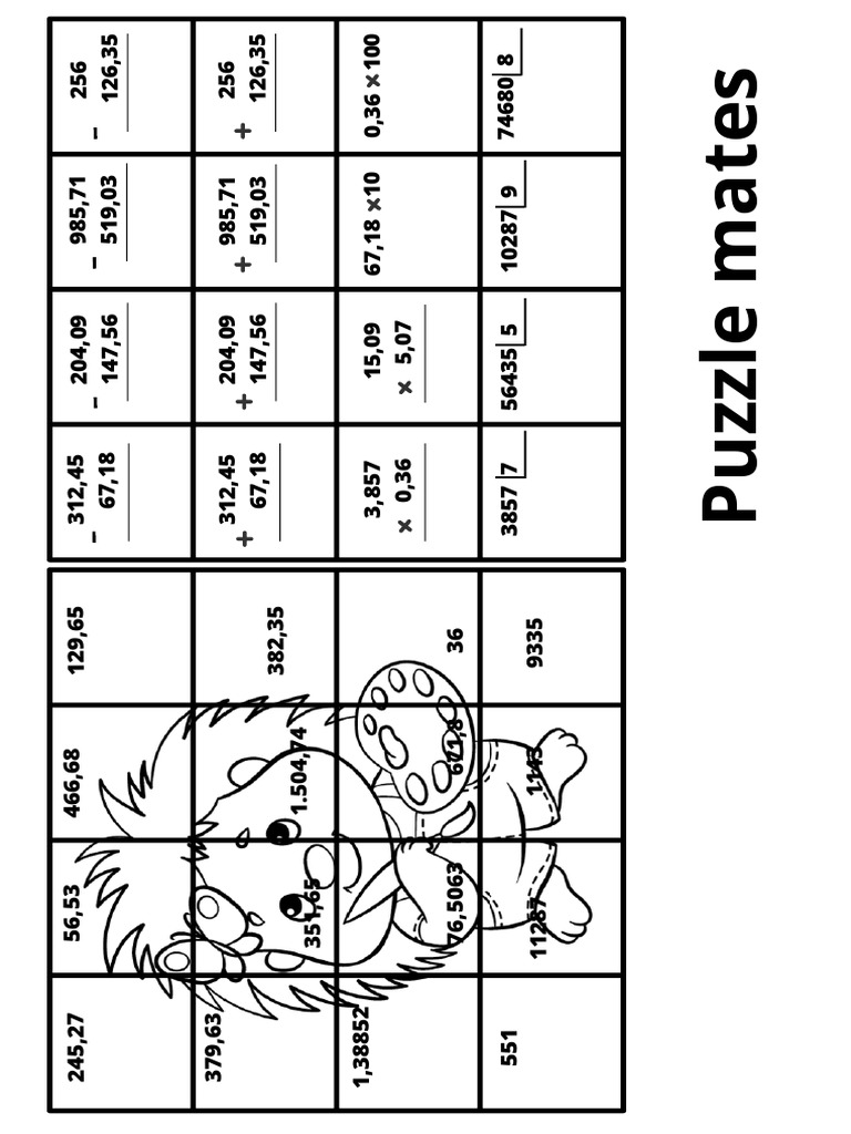 Puzzle Mates Decimales y Divisiones | PDF