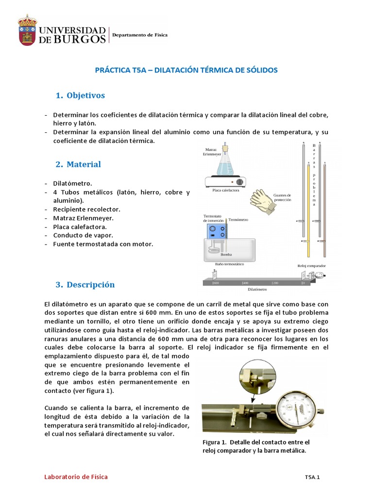 T5-A Dilatación Térmica de Sólidos 2022 | PDF | Expansión térmica ...