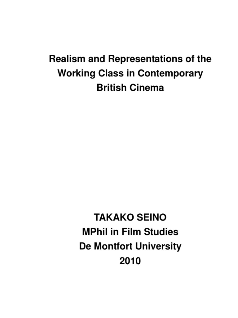 Social Realism and Representation of The Working Class in Contemporary ...