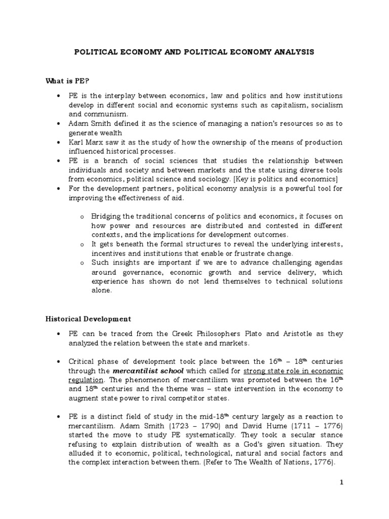 Political Economy and Political Economy Analysis | PDF | Economics | Taxes