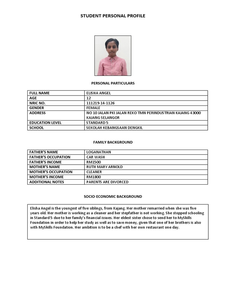 Student Profiles - (Taarvin, Tharshan, Elisha) | PDF | Reading (Process)