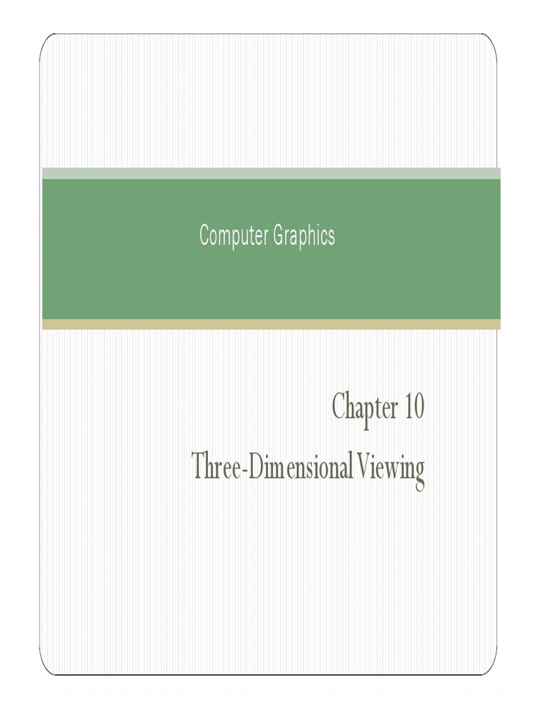 Three Dimensional Viewing Computer Graphics Pdf Cartesian