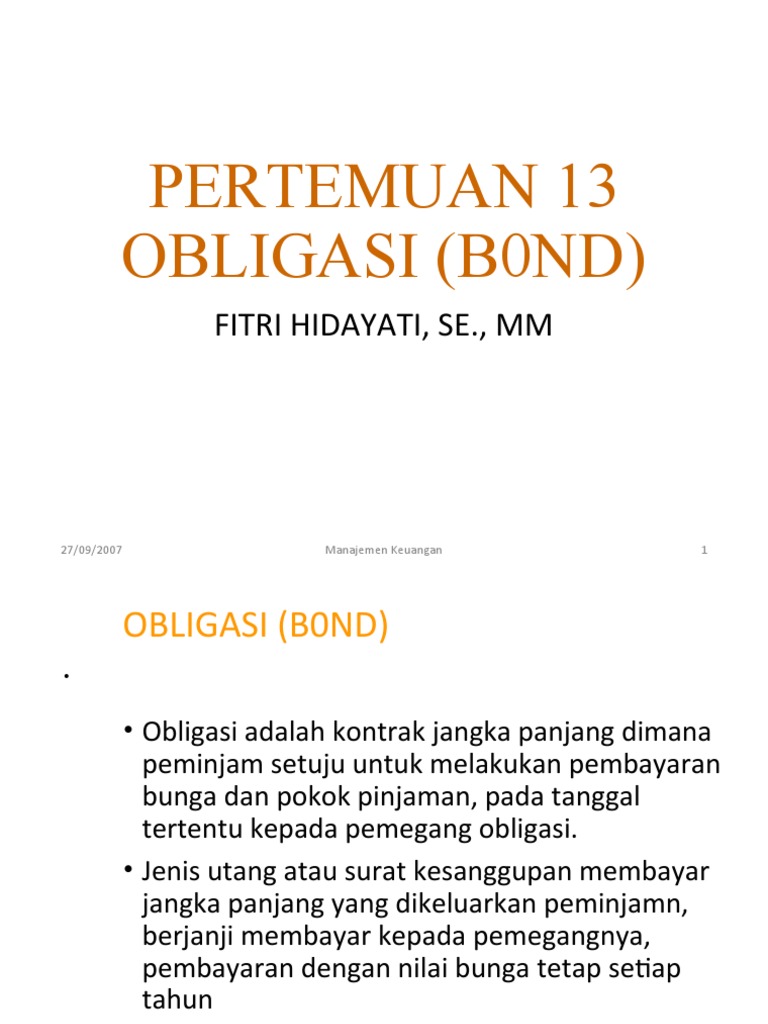 Aip 13 Obligasi | PDF
