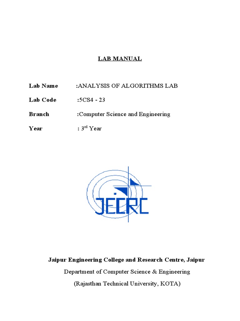AA Lab Manual Session 2022-23 | PDF | Engineering | Computer Science