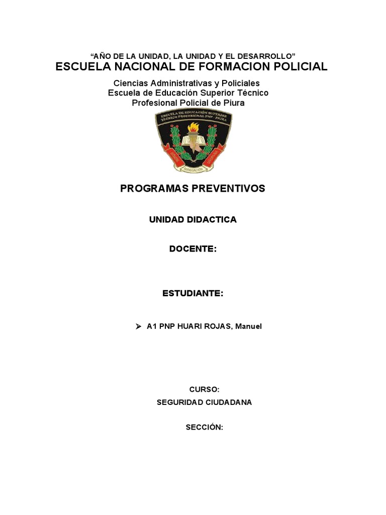 Programas Preventivos | PDF | Policía | Crímenes
