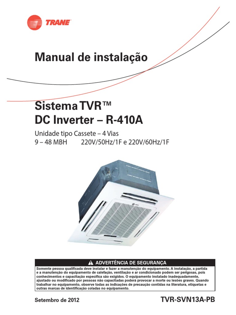 MANUAL DE INSTALAÇÃO - Cassete - 4 Vias (TVR-SVN13A-PB) | PDF ... MANUAL DE INSTALAÇÃO - Cassete - 4 Vias (TVR-SVN13A-PB) | PDF ...